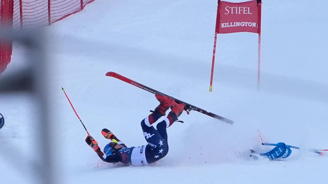 Mikaela Shiffrin crashes during final World Cup giant slalom run | kgw.com