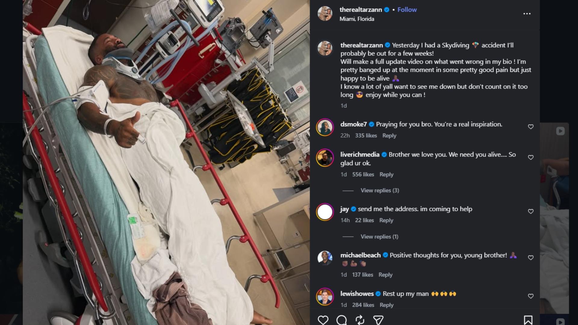 Animal influencer 'the Real Tarzann' hospitalized after skydiving ...