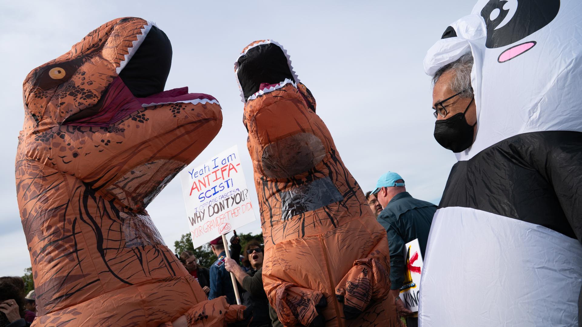Why do people wear inflatable costumes to 'No Kings' protests? | kgw.com