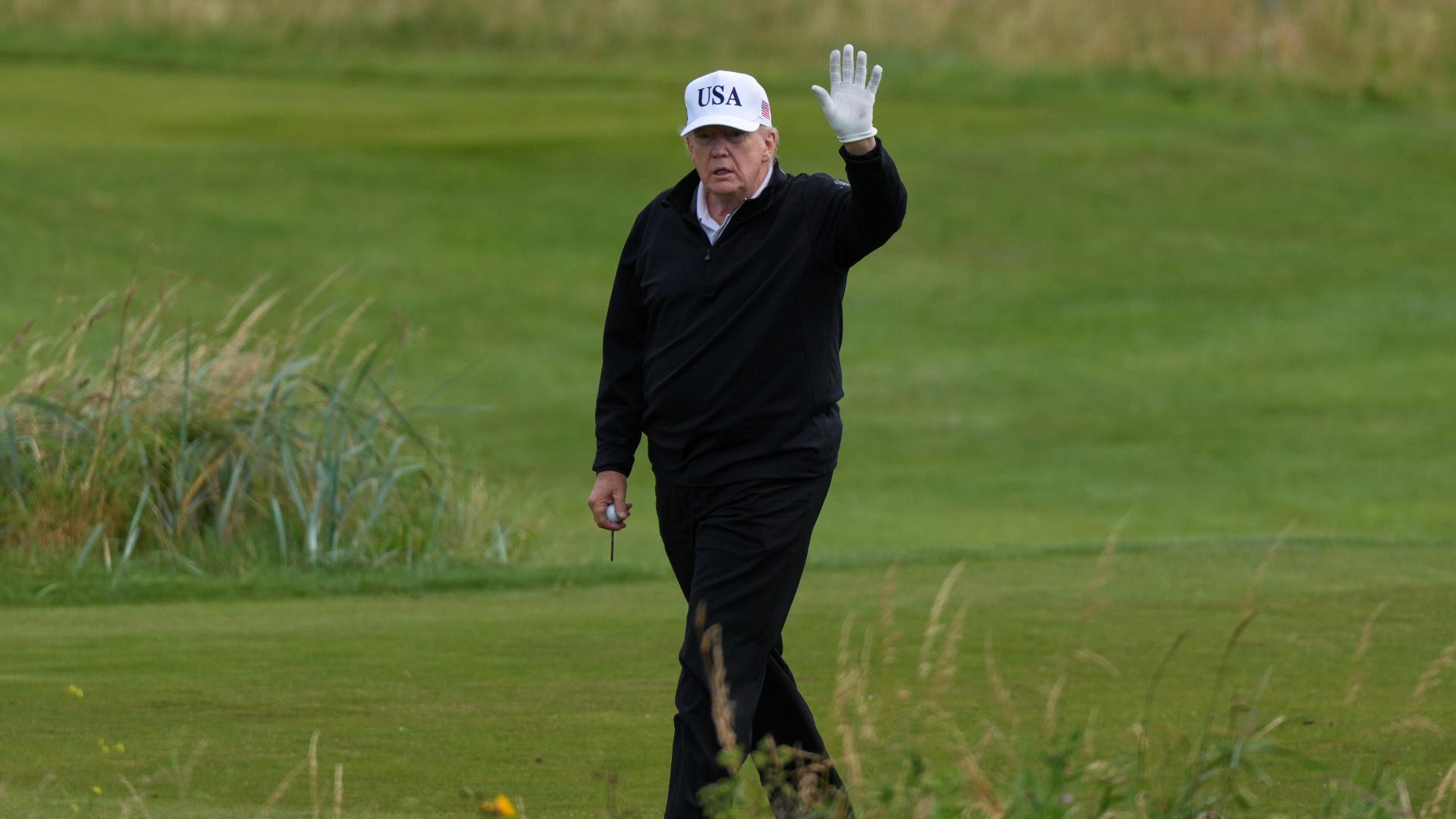 Trump heads to golf course in Scotland ahead of trade talks | kgw.com