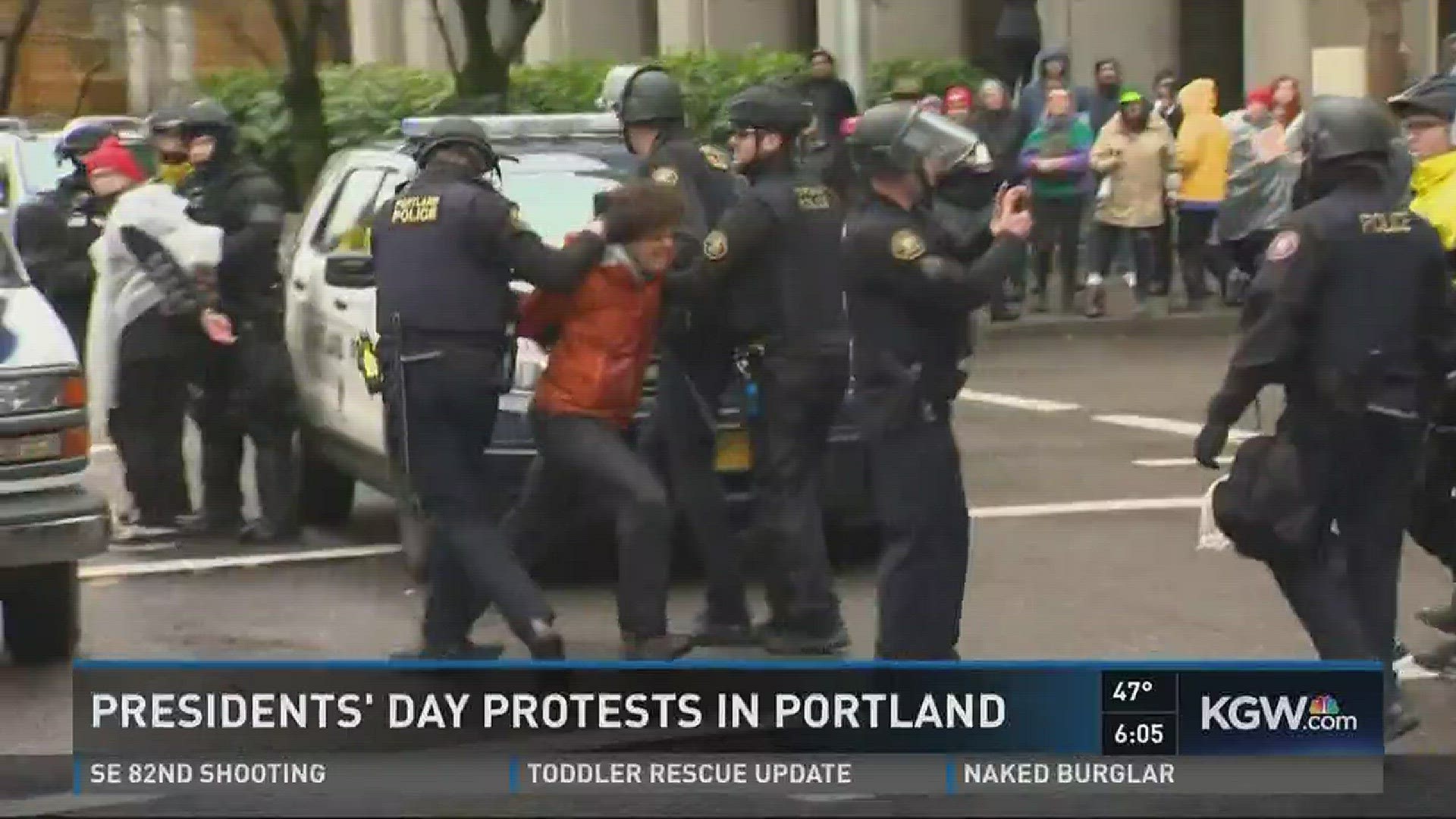 13 protesters arrested at 'Not My Presidents Day' rally in Portland ...