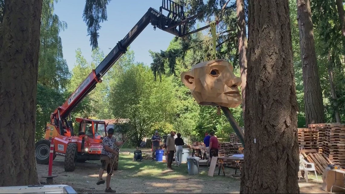 Giant troll sculpture comes together in Portland | kgw.com