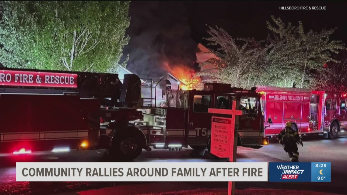 Community rallies around Hillsboro family after fire | kgw.com