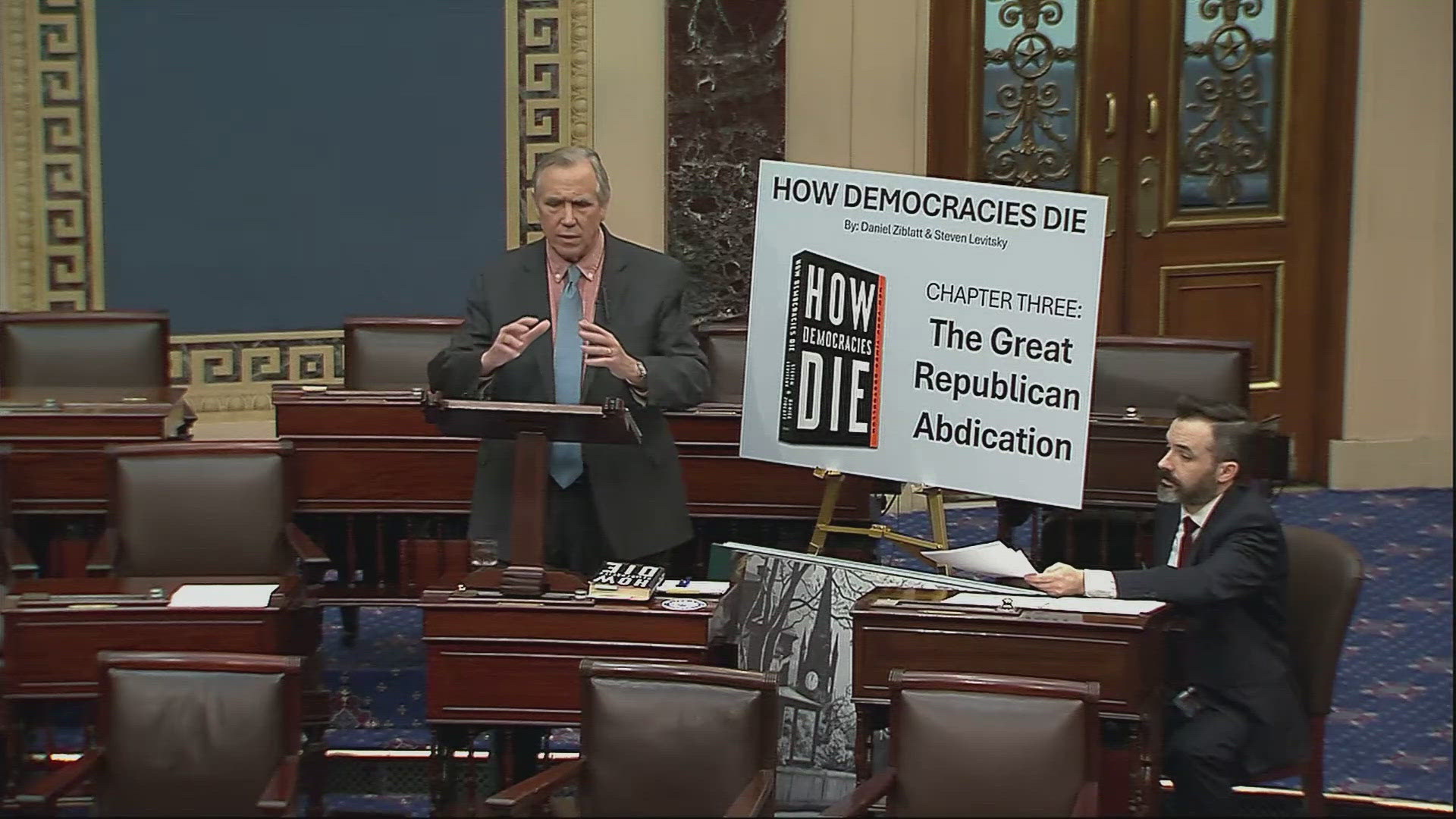 Sen. Jeff Merkley's marathon speech hit 7-hours on Senate floor ...