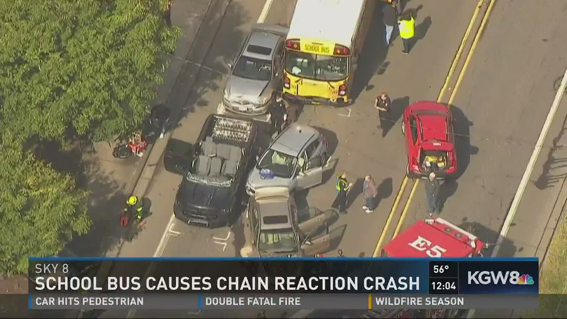 School bus driver causes chain-reaction Hillsboro crash | kgw.com