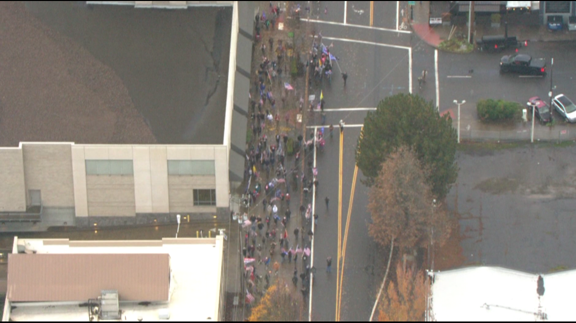 Protests held in Oregon, Washington after Biden win announced | kgw.com