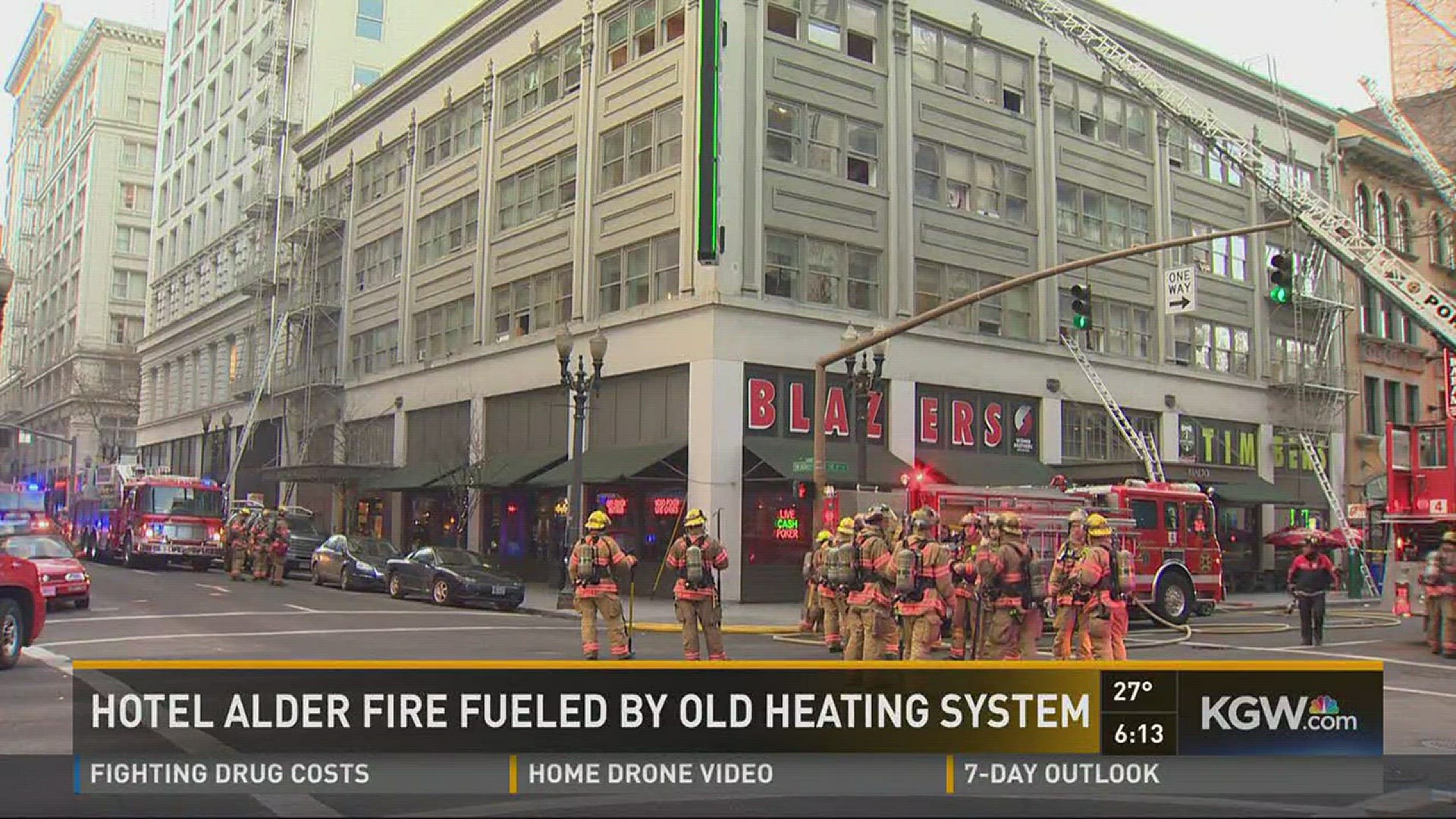 Dozens of people displaced after Hotel Alder fire | kgw.com