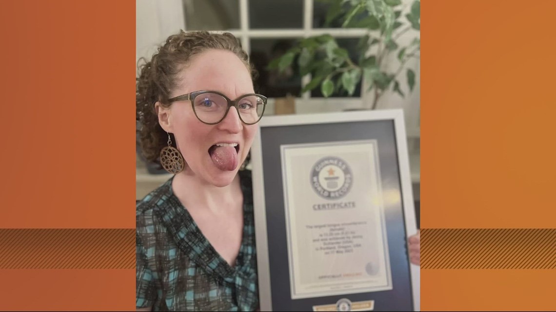 Portland woman holds Guinness World Record for her tongue circumference ...
