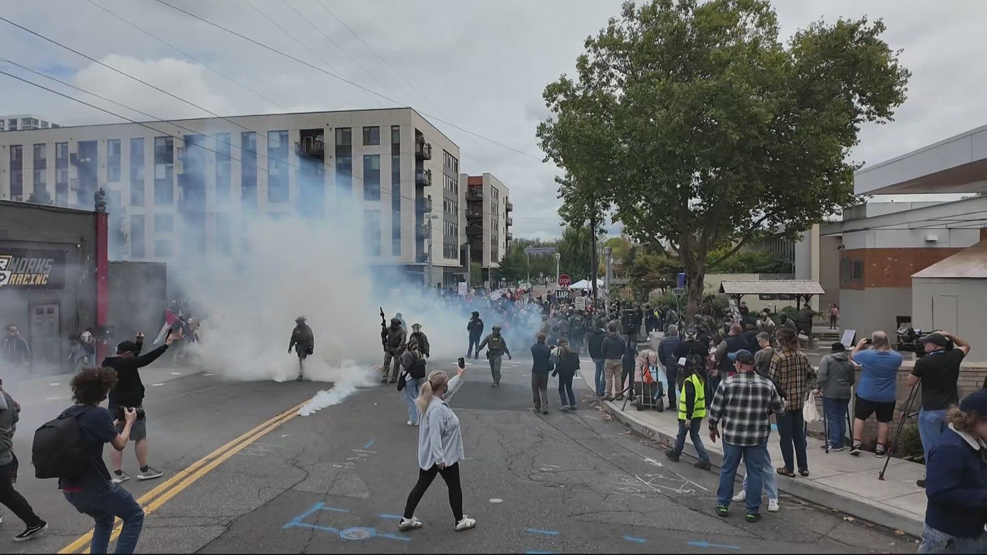 Two arrested during protests at Portland ICE facility Sunday night ...