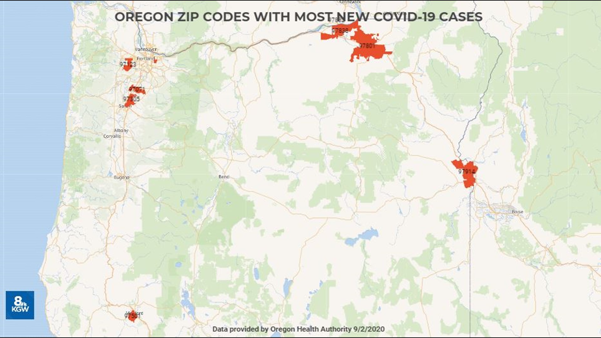 These 10 ZIP codes have the most new COVID cases in Oregon | kgw.com