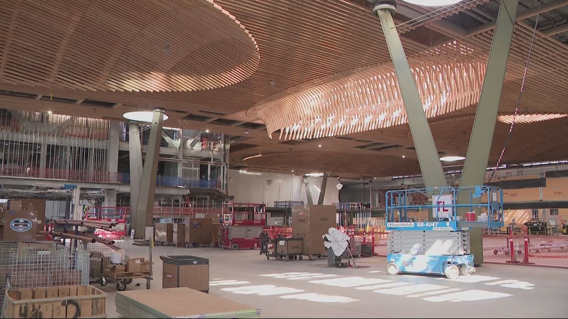 A look at the main terminal under construction at Portland ...