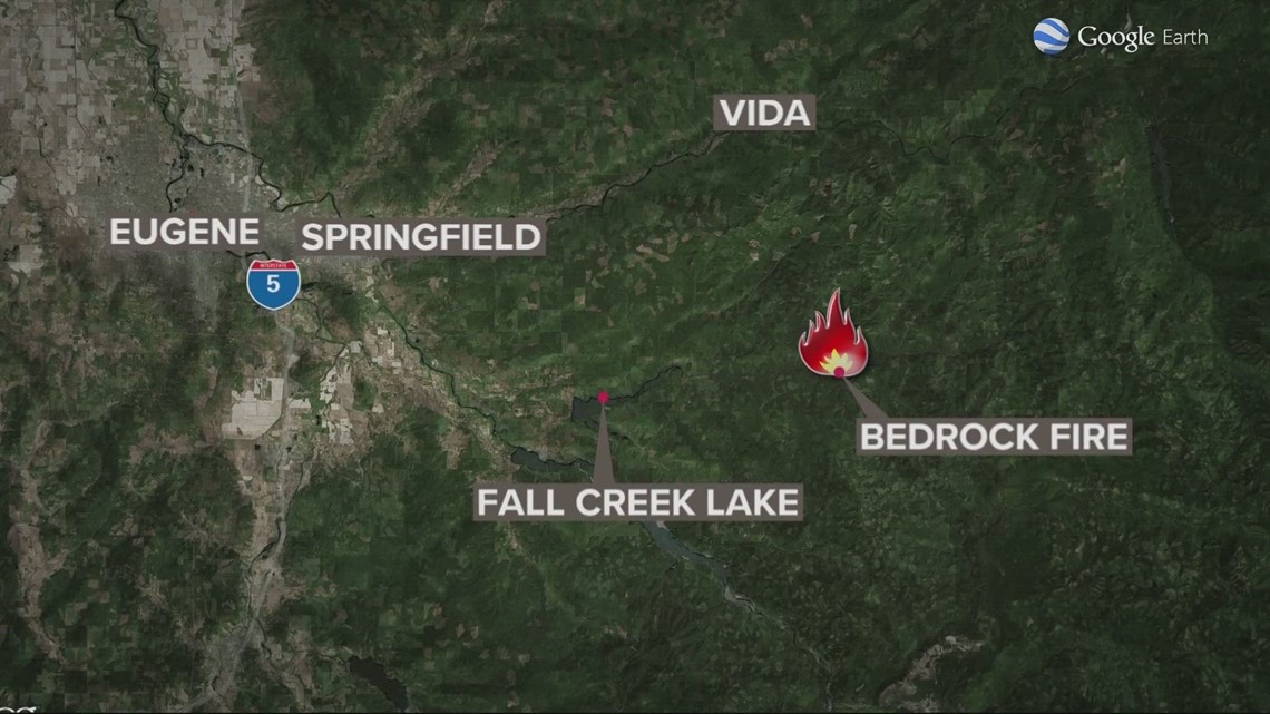 Bedrock Fire has burned nearly 300 acres near Eugene | kgw.com