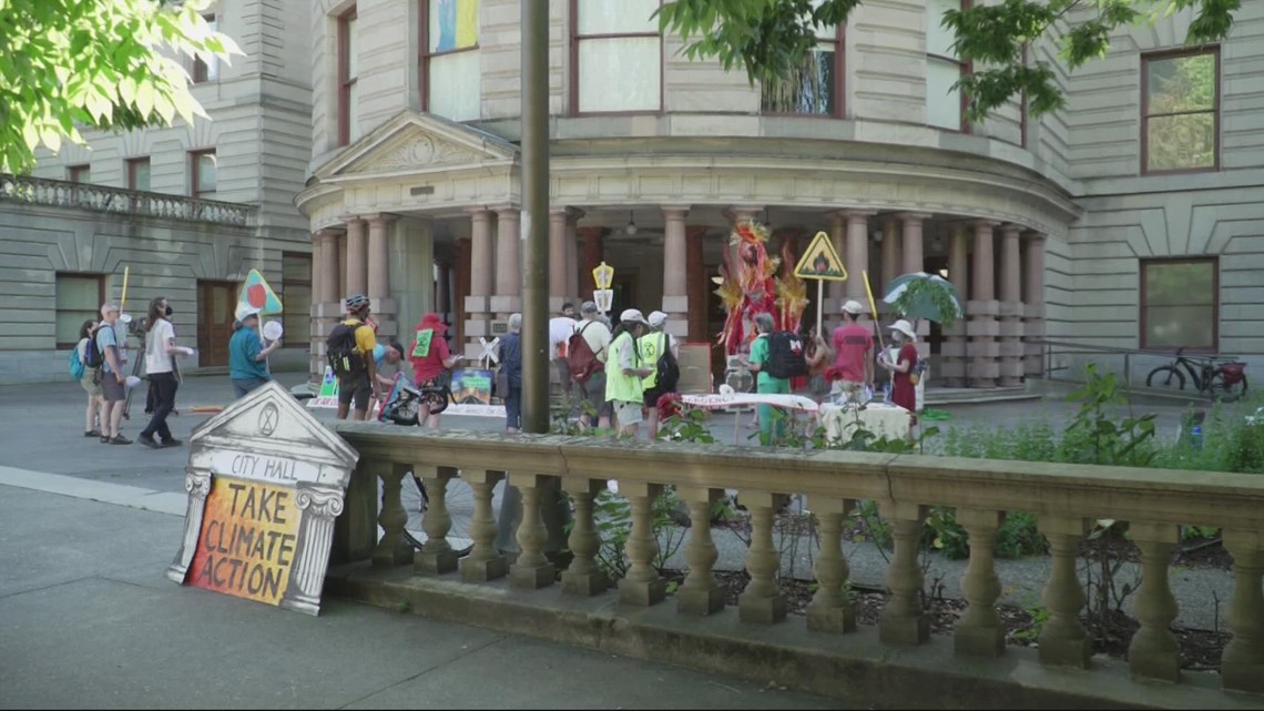 Demonstrators demand climate action in Portland on anniversary of ...