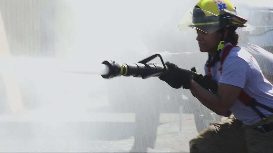 Teens tackle firefighting skills at Portland youth camp | kgw.com