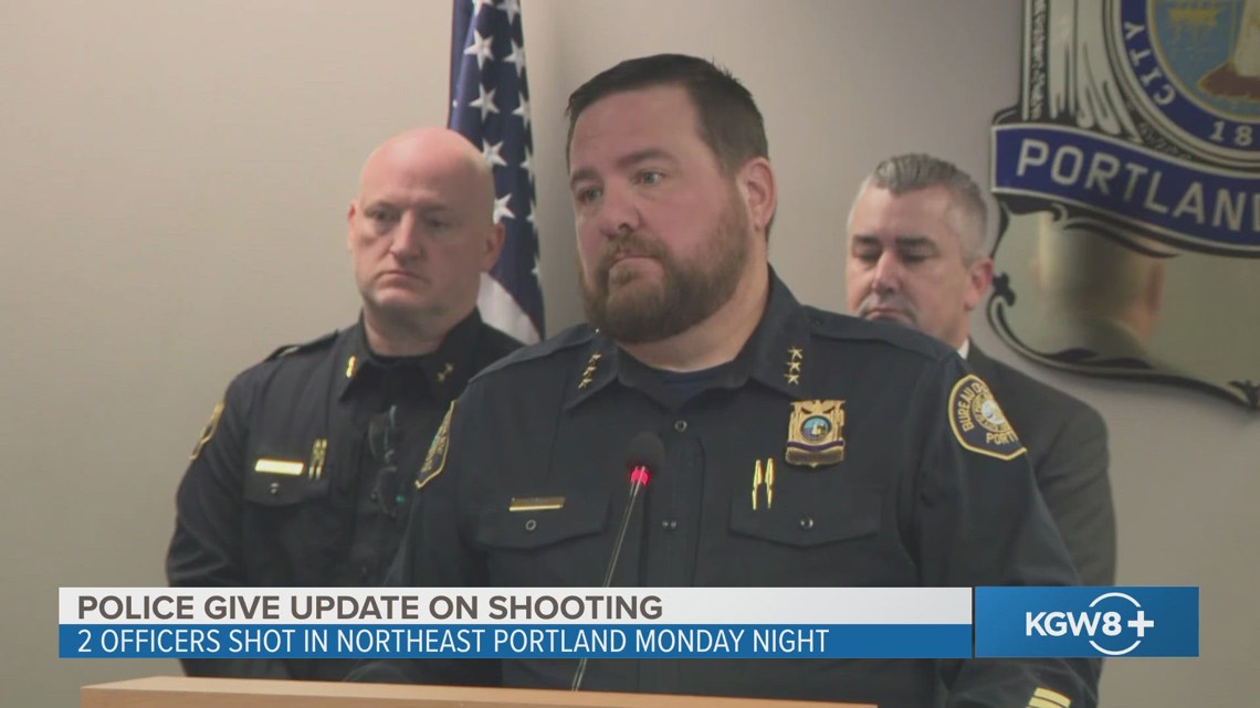 Portland police give update on 2 officers shot Monday night | Full news ...