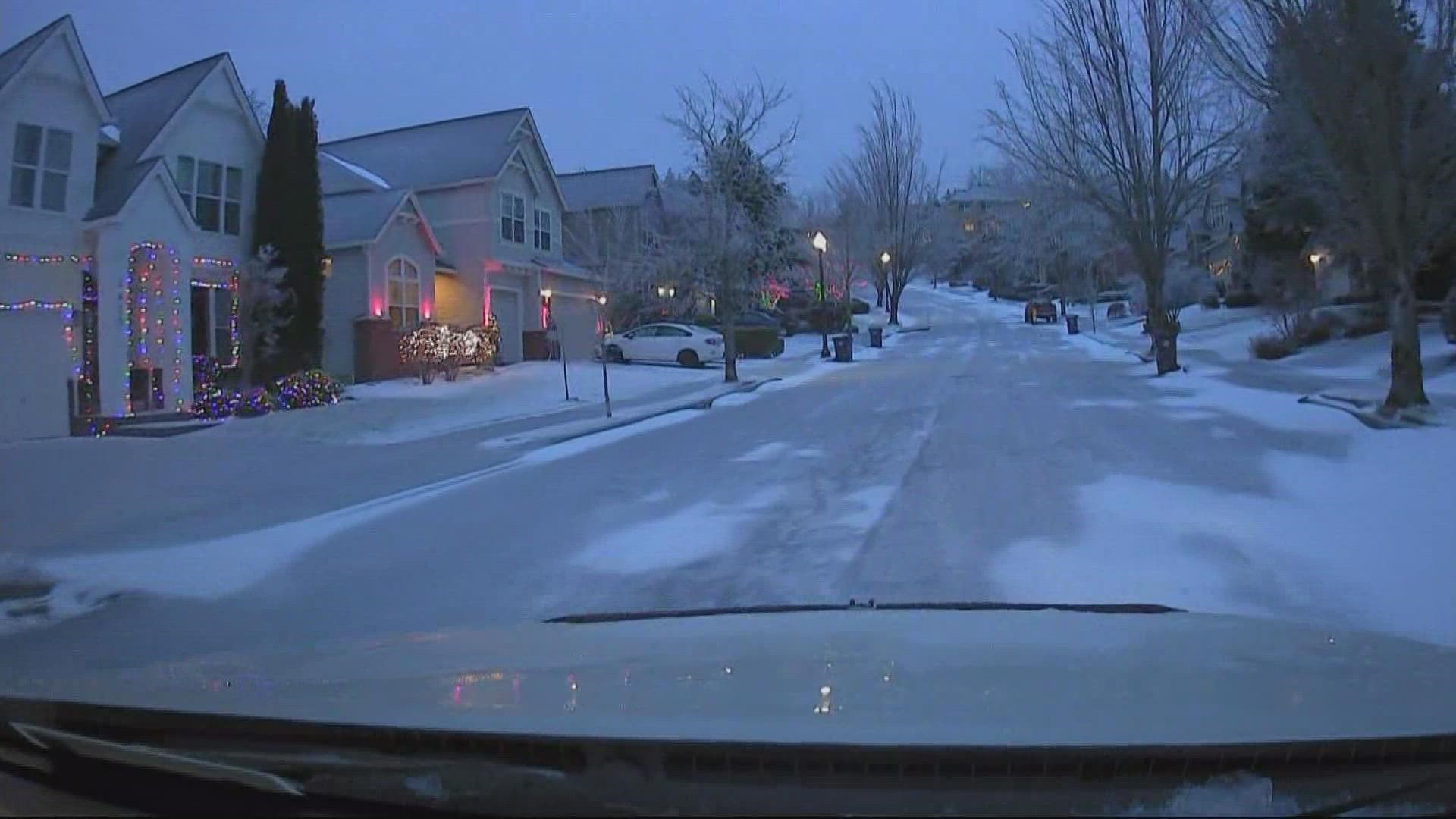 Portland area roads remain icy Friday | kgw.com