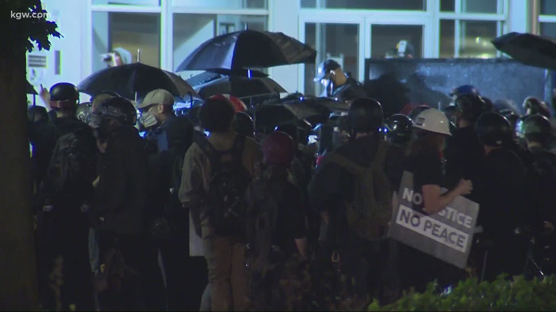 Gathering at North Precinct declared riot by police | kgw.com