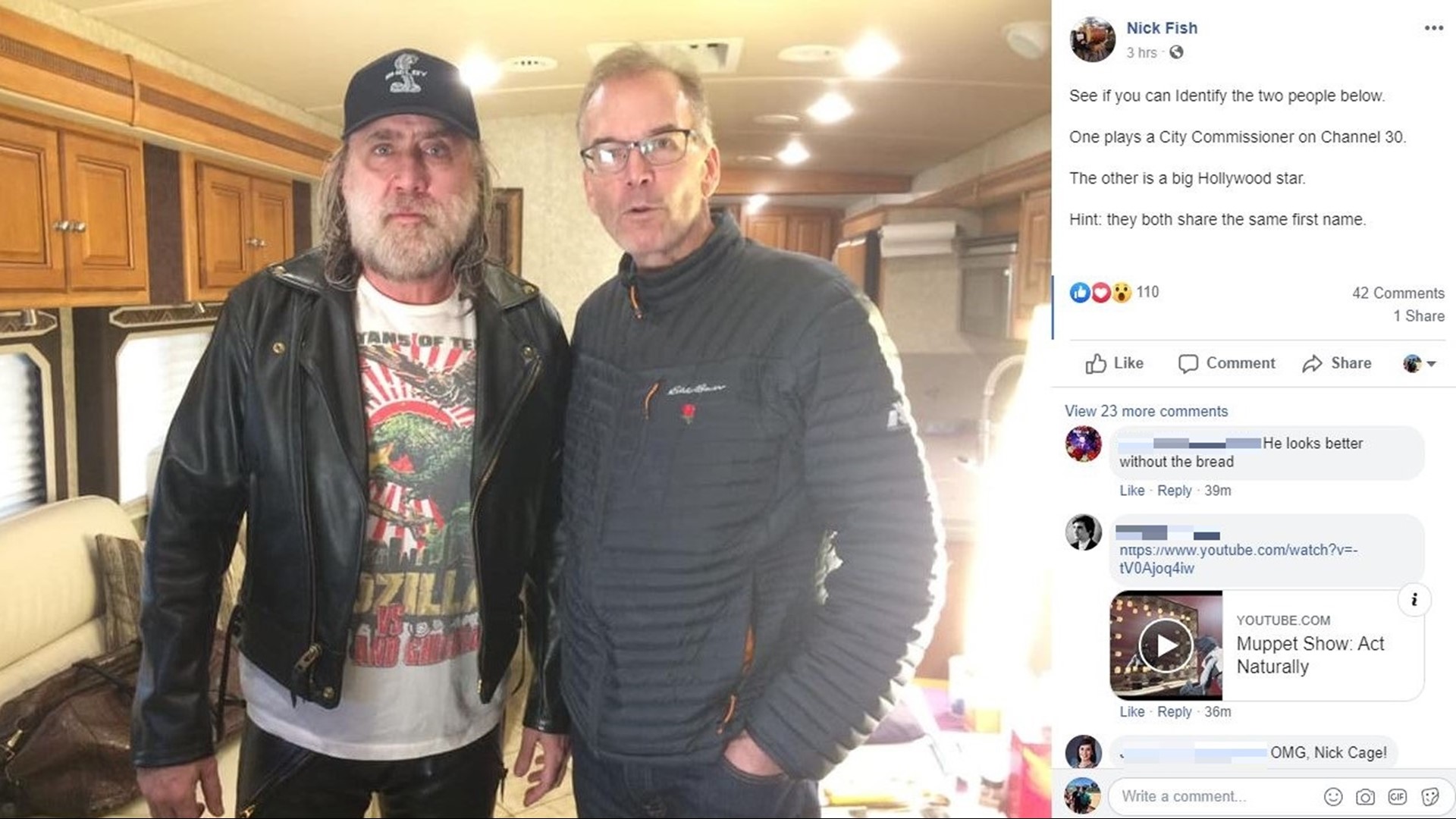 Portland Commissioner Nick Fish meets Nicolas Cage on movie set | kgw.com