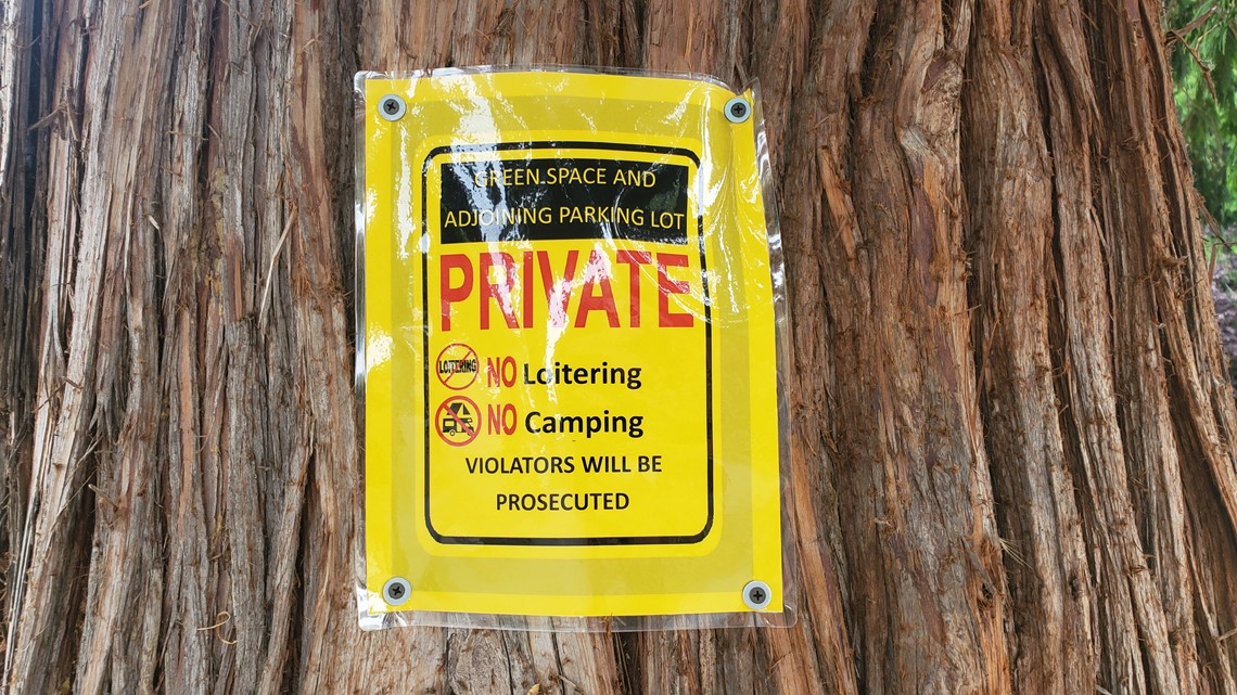 No camping, loitering signs put up at future homeless camp | kgw.com