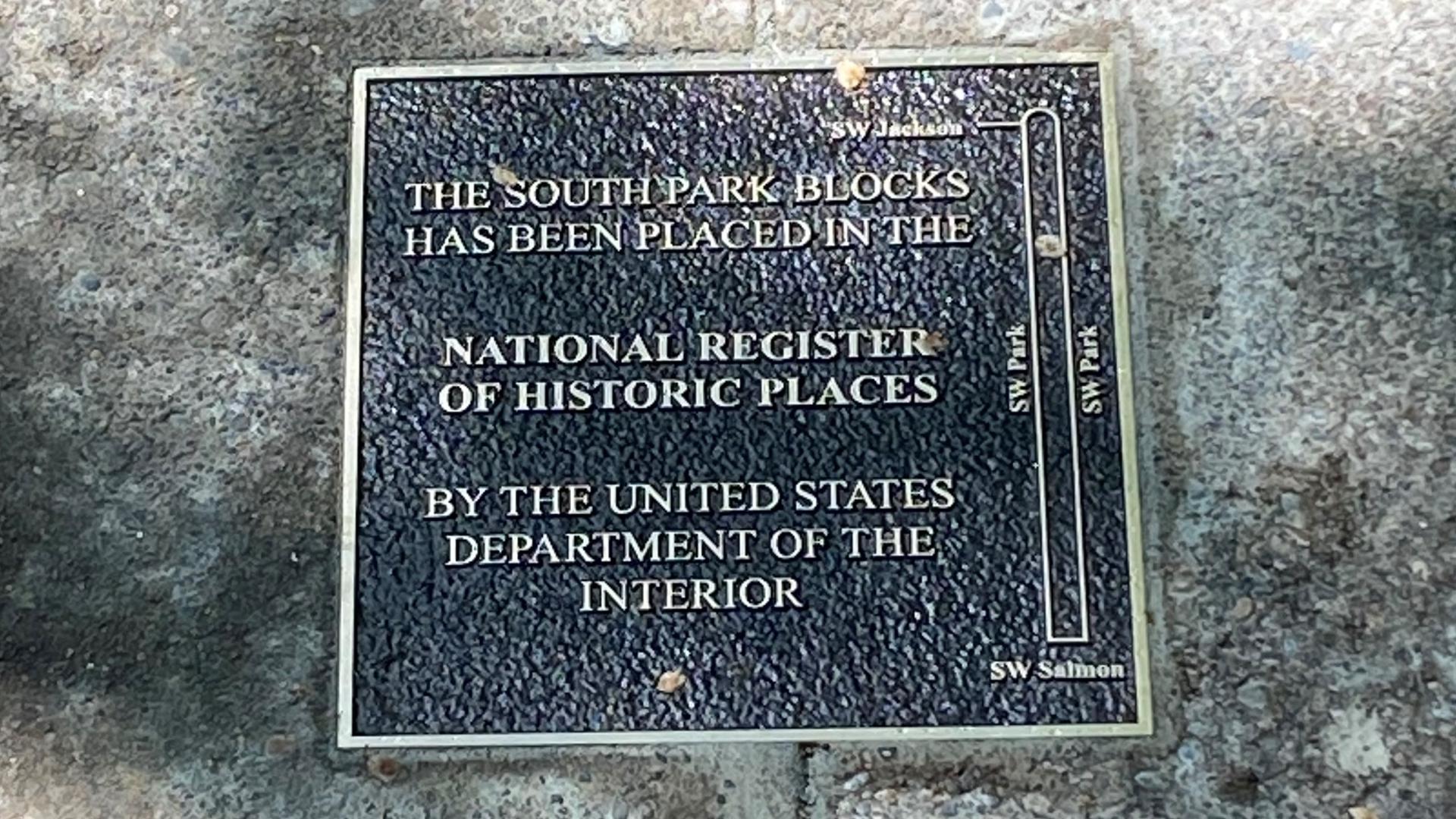 New plaques recognize South Park Blocks as historic site | kgw.com
