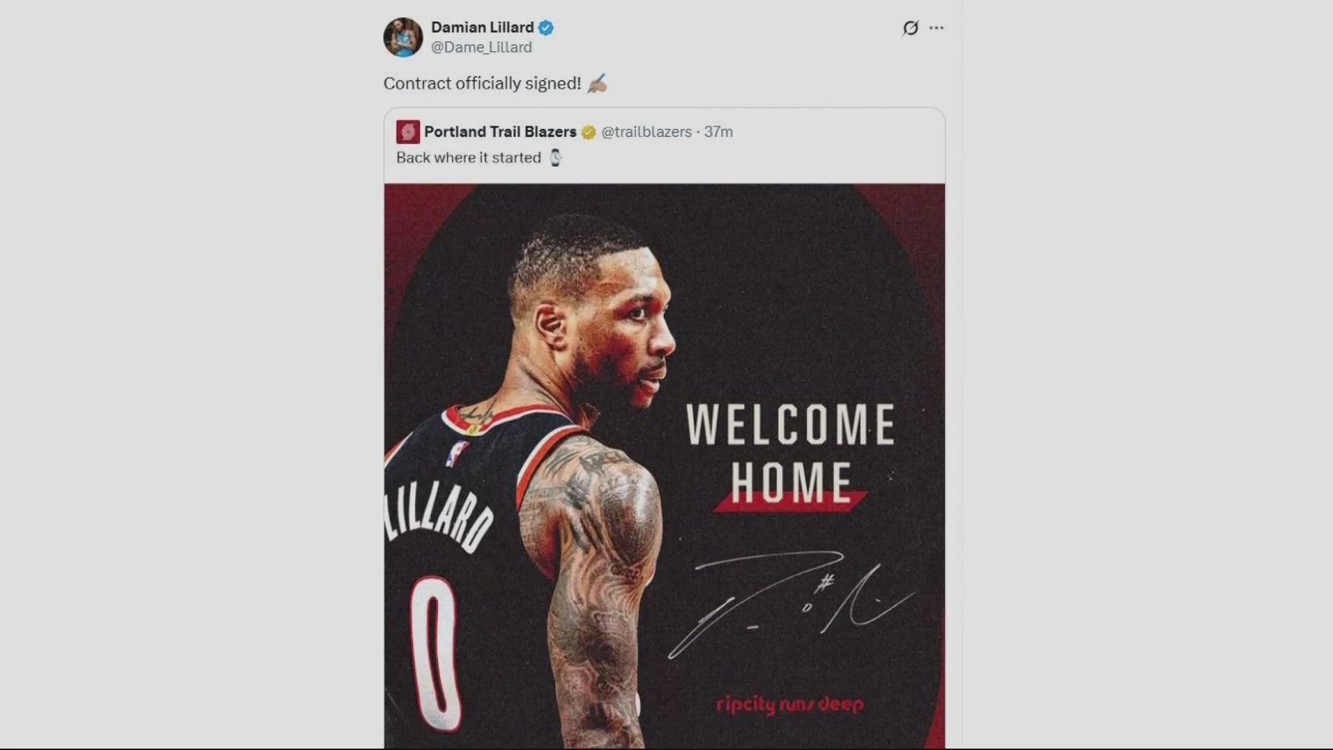 Damian Lillard officially signs with Portland Trail Blazers | kgw.com