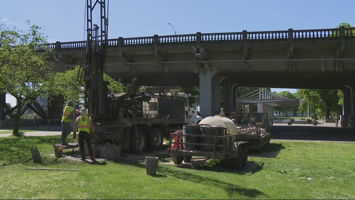 Waterfront park drilling is first visible piece of work for replacement ...