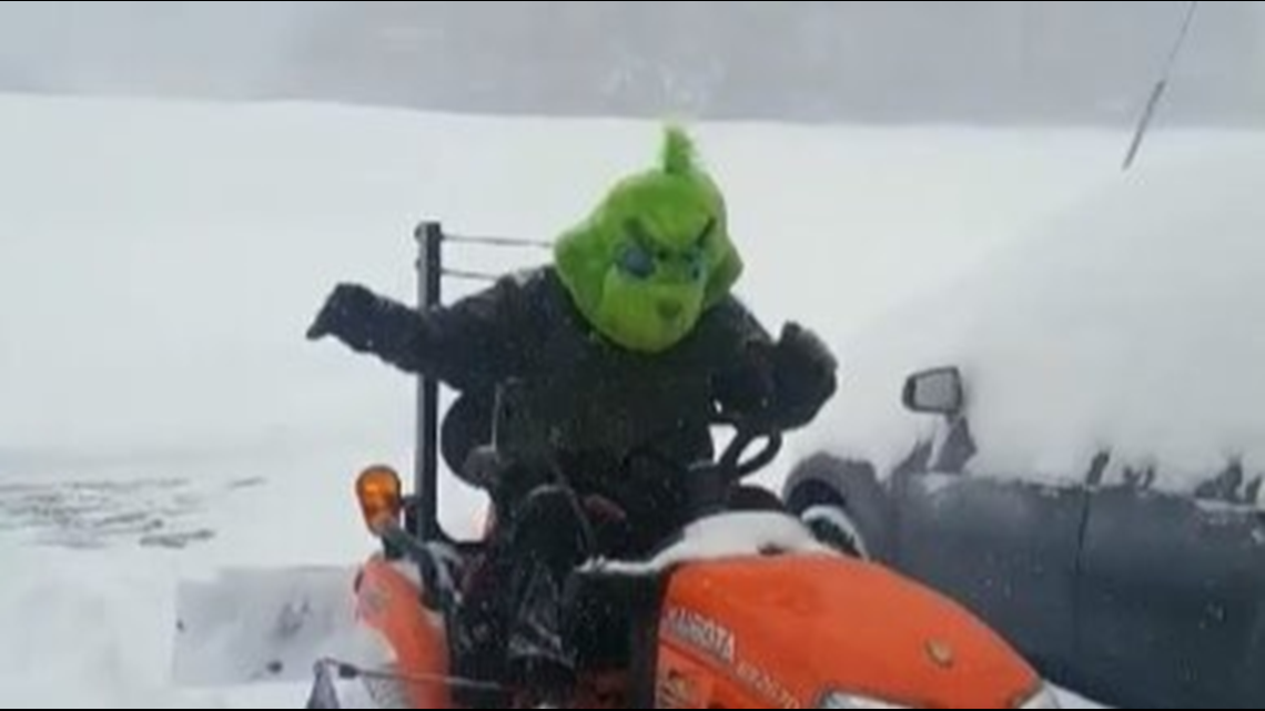 The Grinch was spotted plowing snow in Boone, N.C. | kgw.com