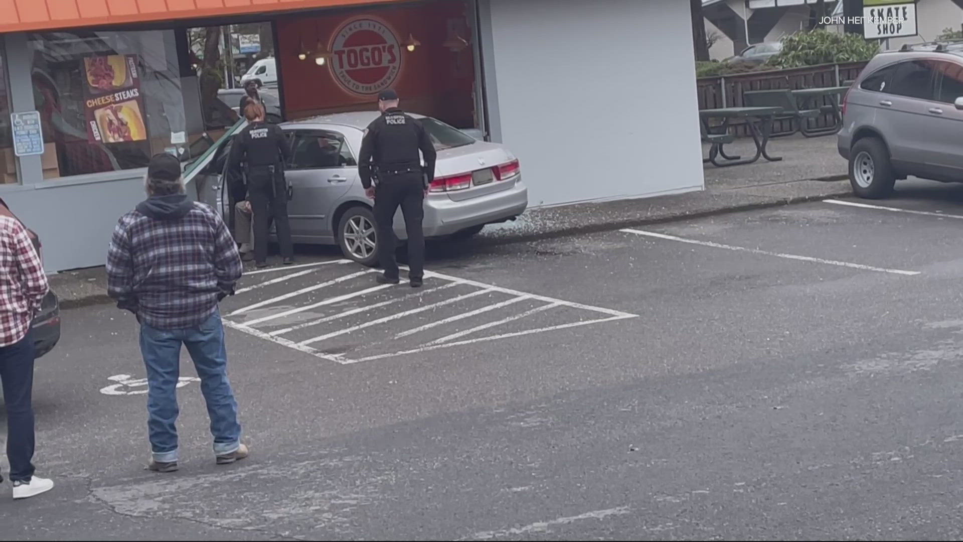 Beaverton driver arrested after crashing into restaurant | kgw.com