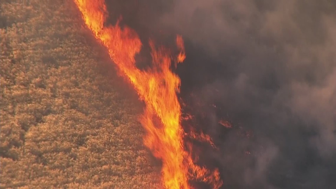 Aerial views of the Substation Fire near The Dalles, Oregon | kgw.com