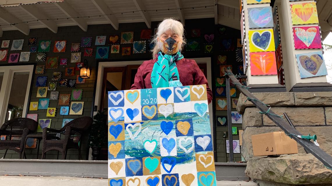 Portland artist continues to paint hearts to honor Oregon victims of ...