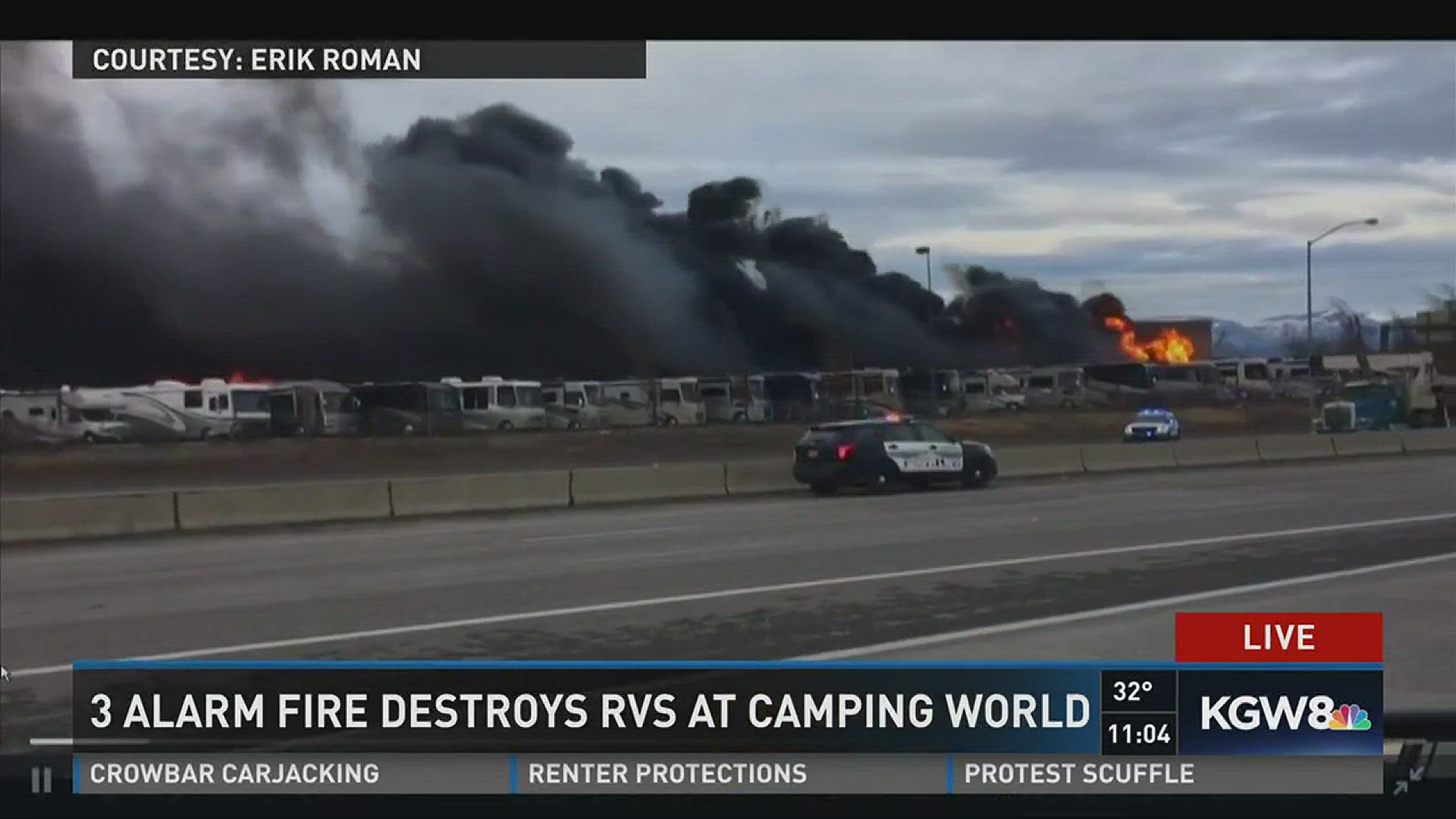 Propane tank explodes, engulfs firefighters battling Camping World ...