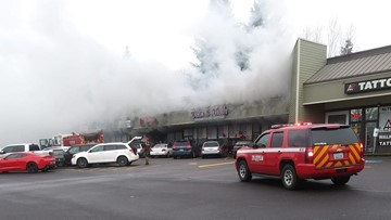 Fire destroys several businesses in Hazel Dell strip mall | kgw.com