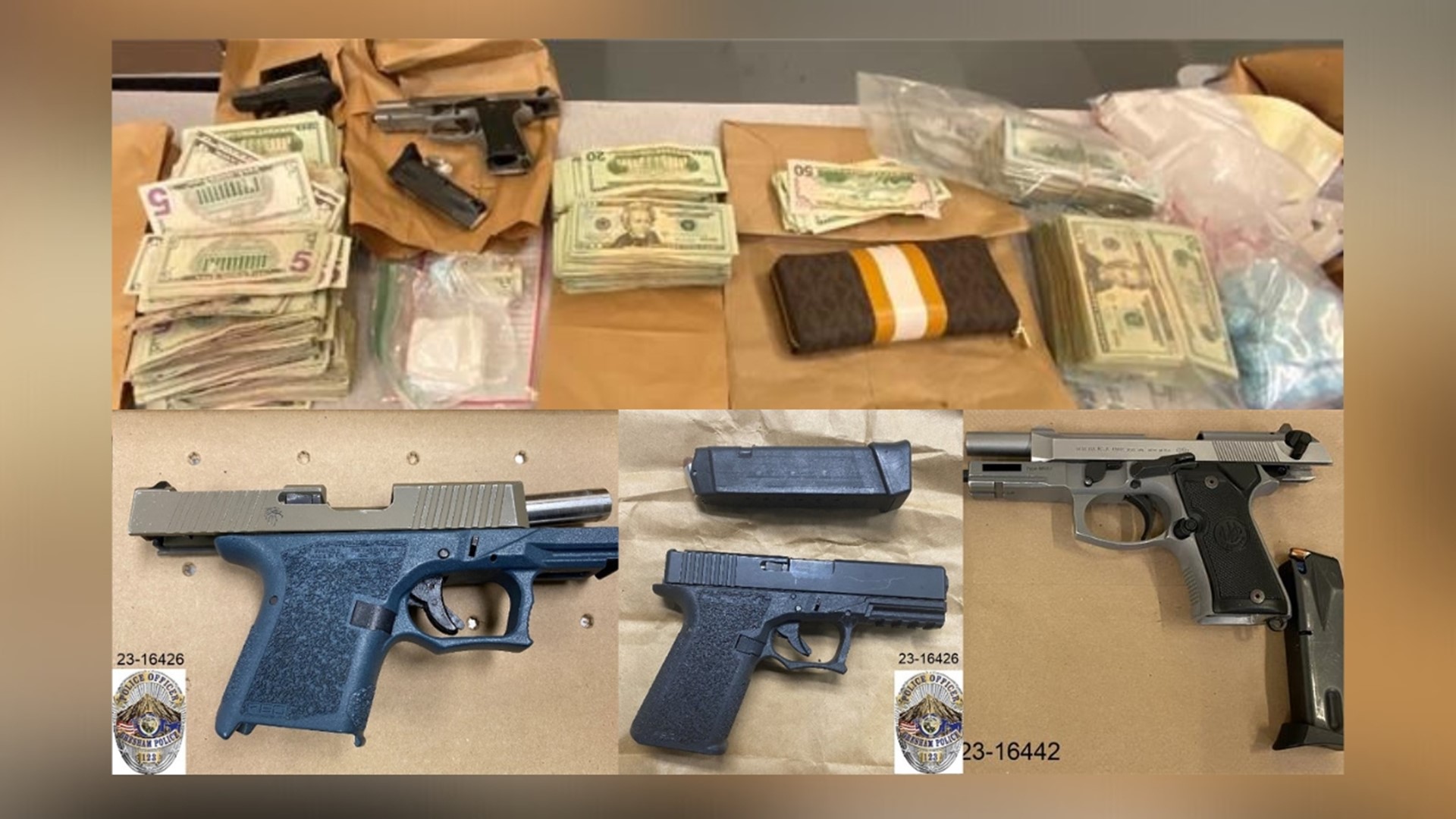 Multiple arrests; Guns, drugs and cash seized by Gresham police | kgw.com