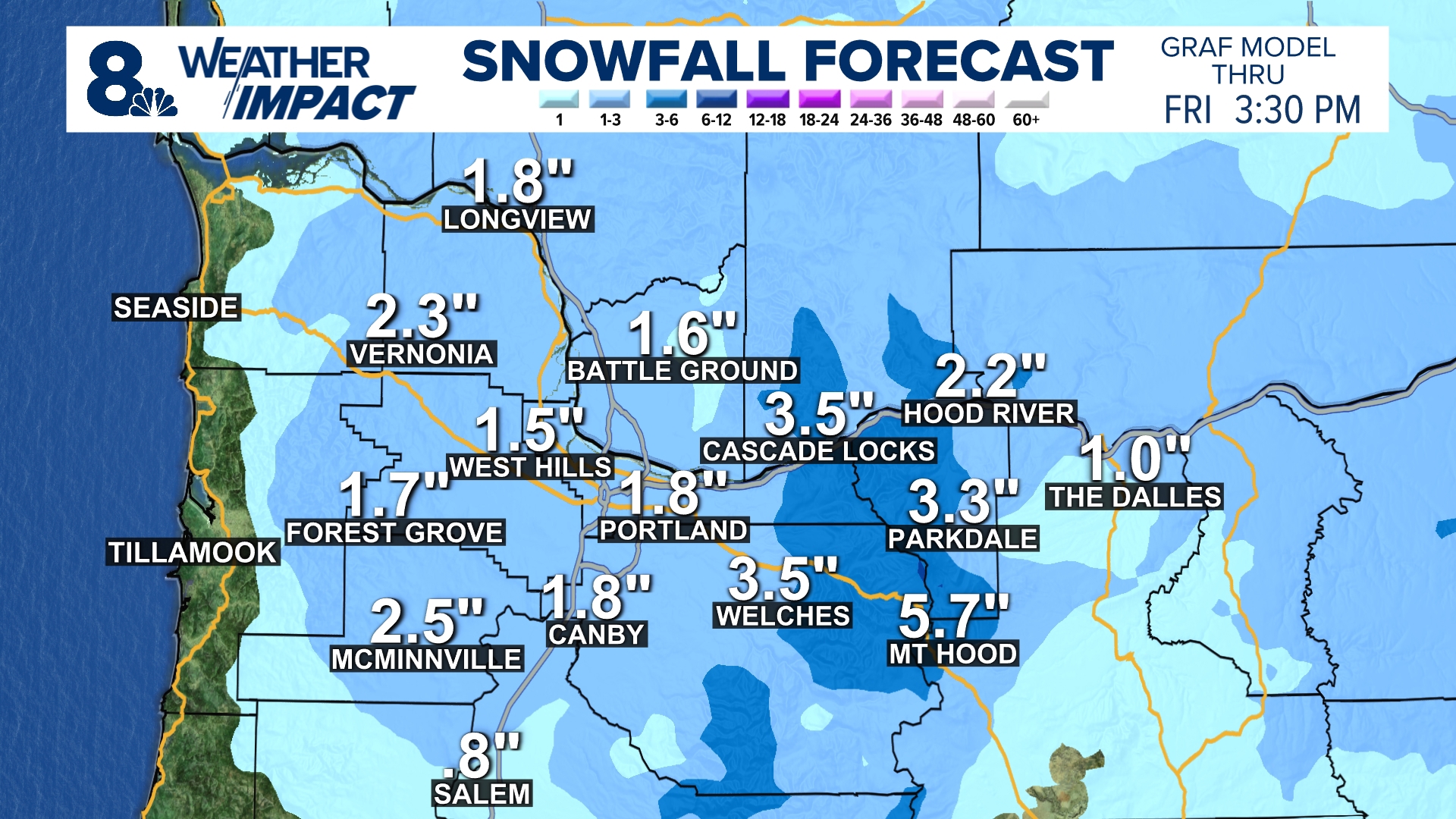 How much snow is expected in Portland metro | Friday morning forecast ...