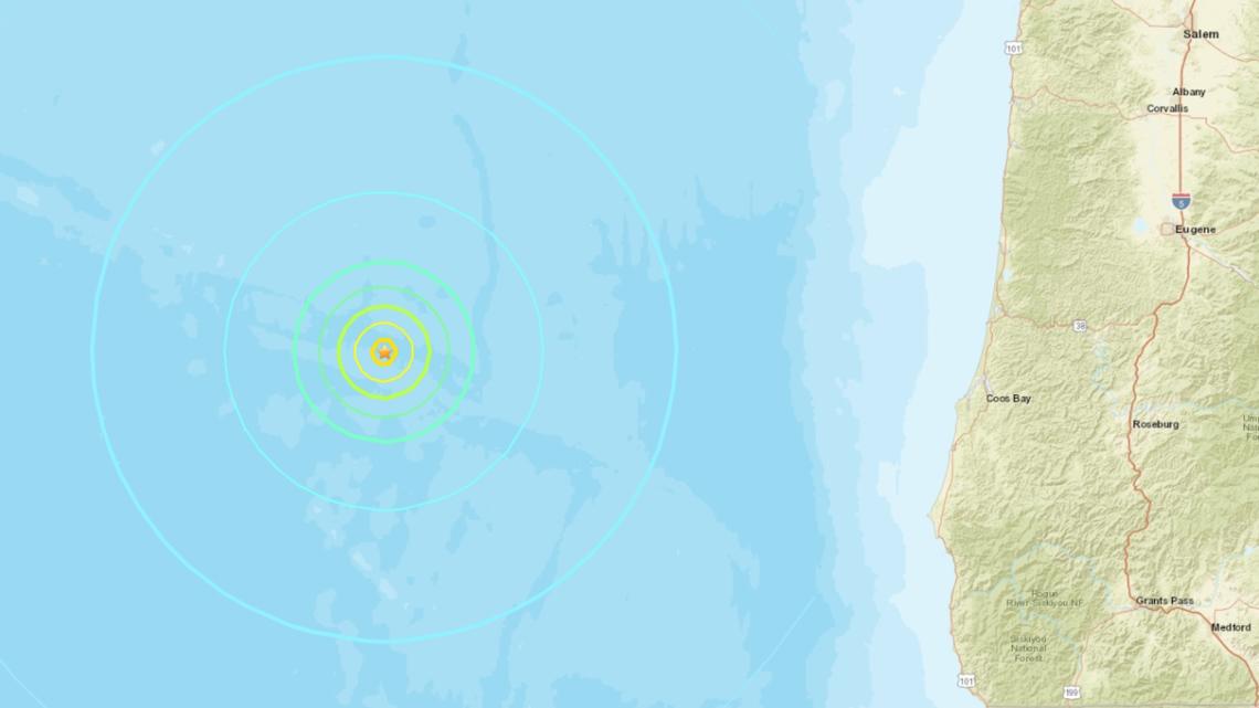 6.0 earthquake strikes off Oregon Coast, 173 miles west of Bandon | kgw.com