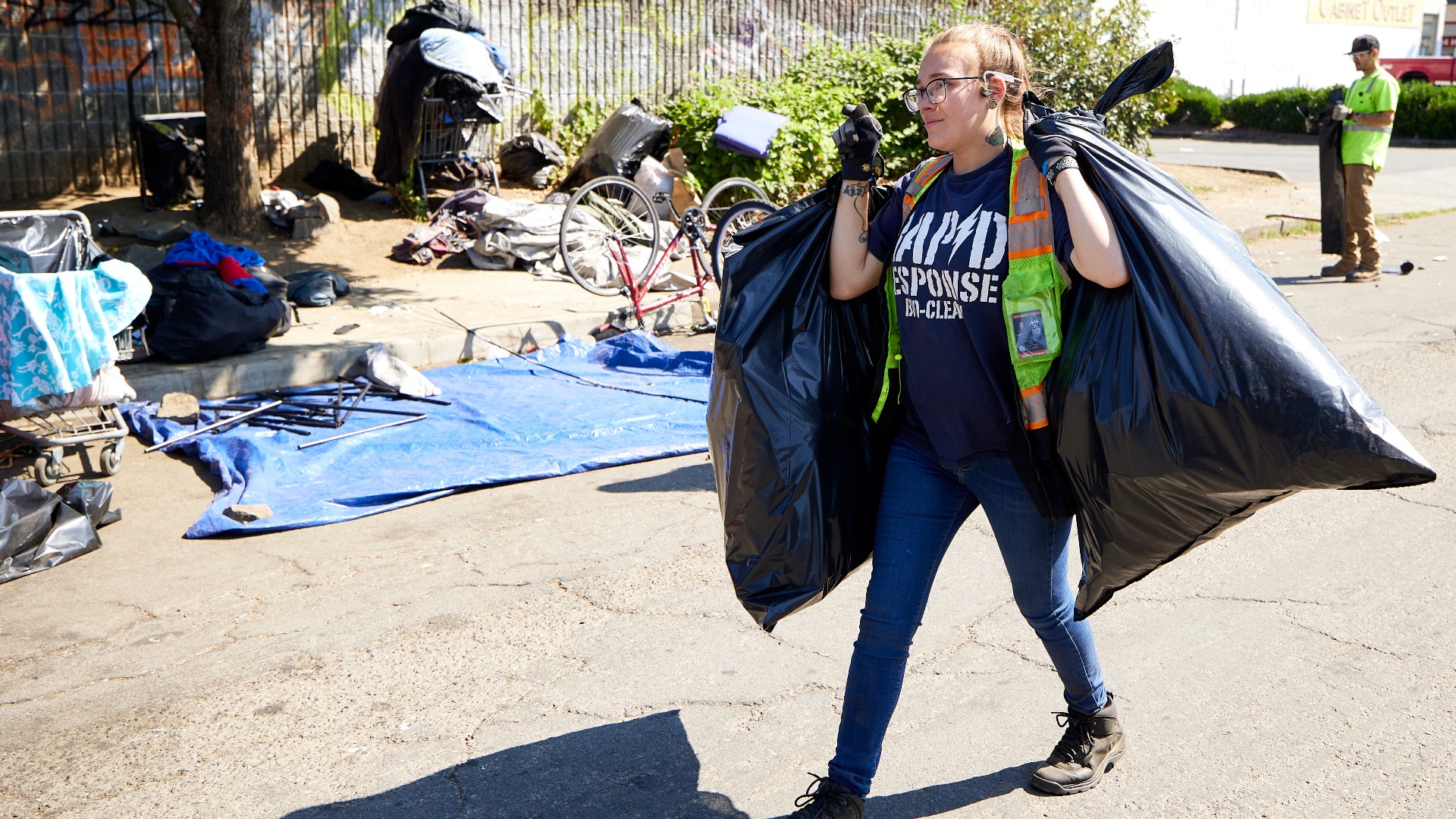 Advocates protest as cities crack down on homeless encampments | kgw.com
