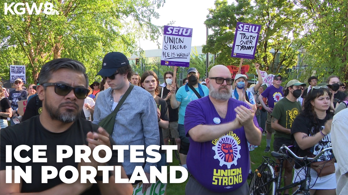 Rally against ICE raids held in Portland in solidarity with LA protests ...