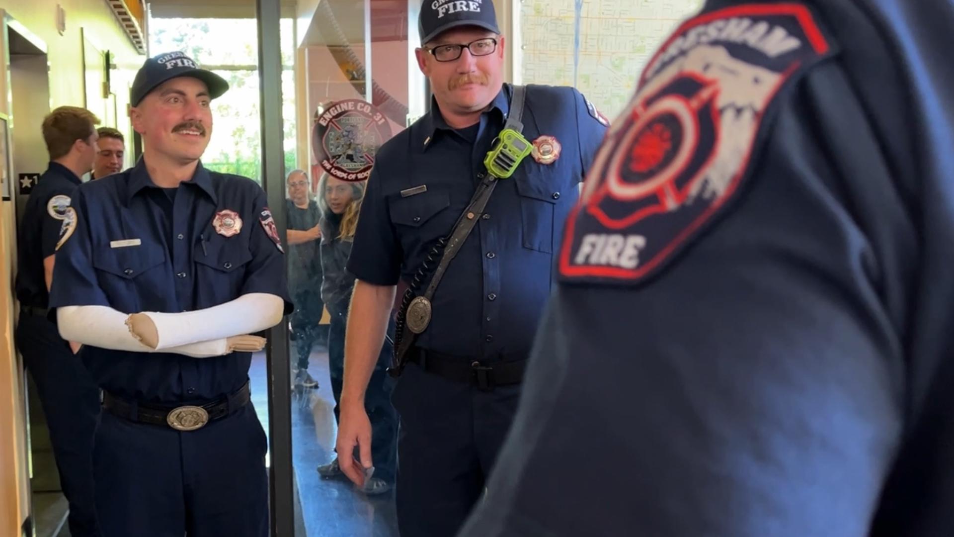 Burned Gresham firefighter returns after 10-month recovery | kgw.com