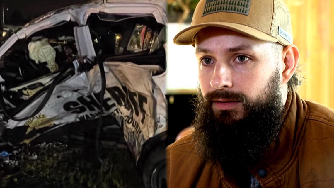 Washington County deputy recalls surviving fatal crash last April | kgw.com
