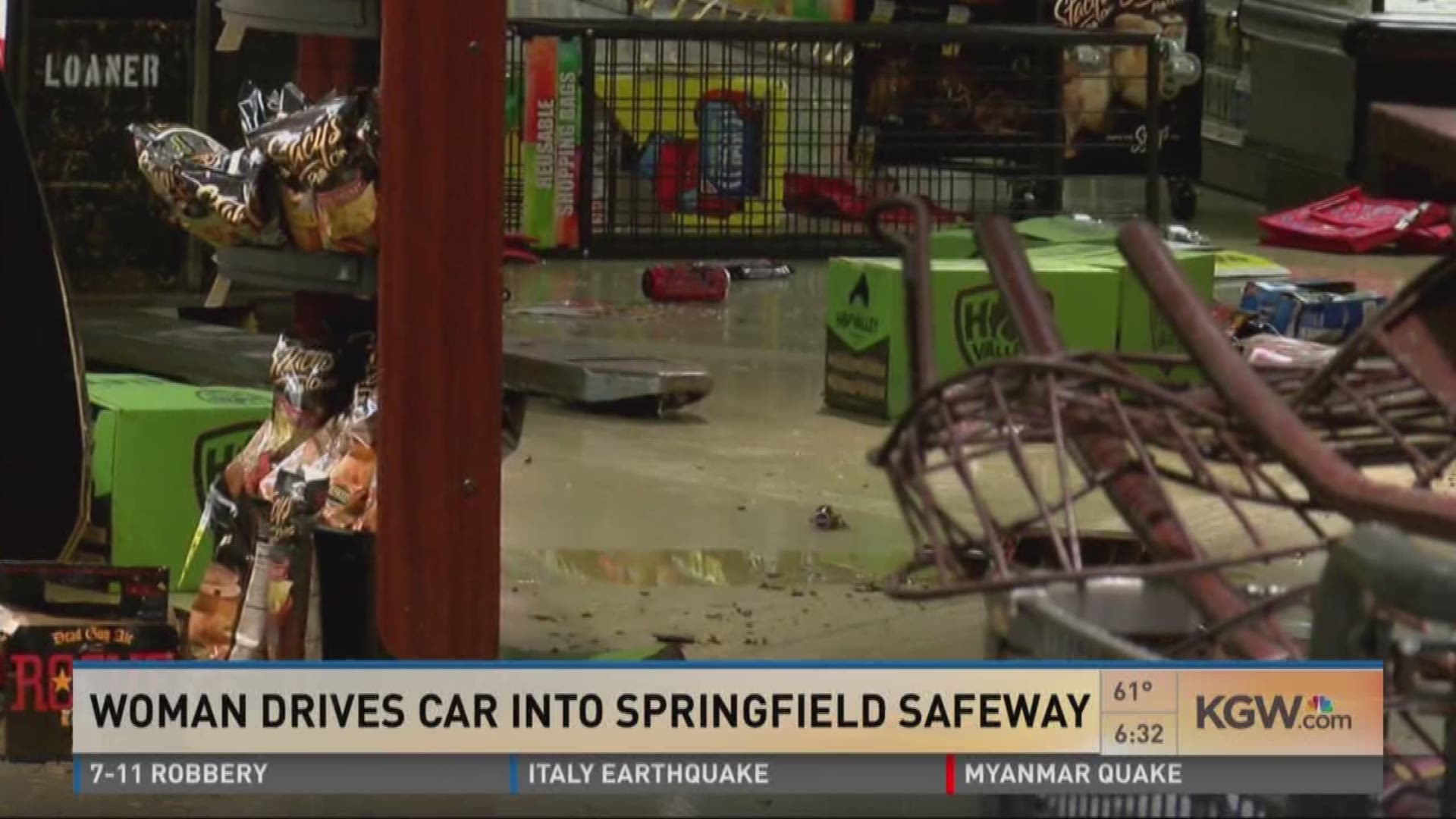 Angry customer drives car through Oregon Safeway, police say | kgw.com