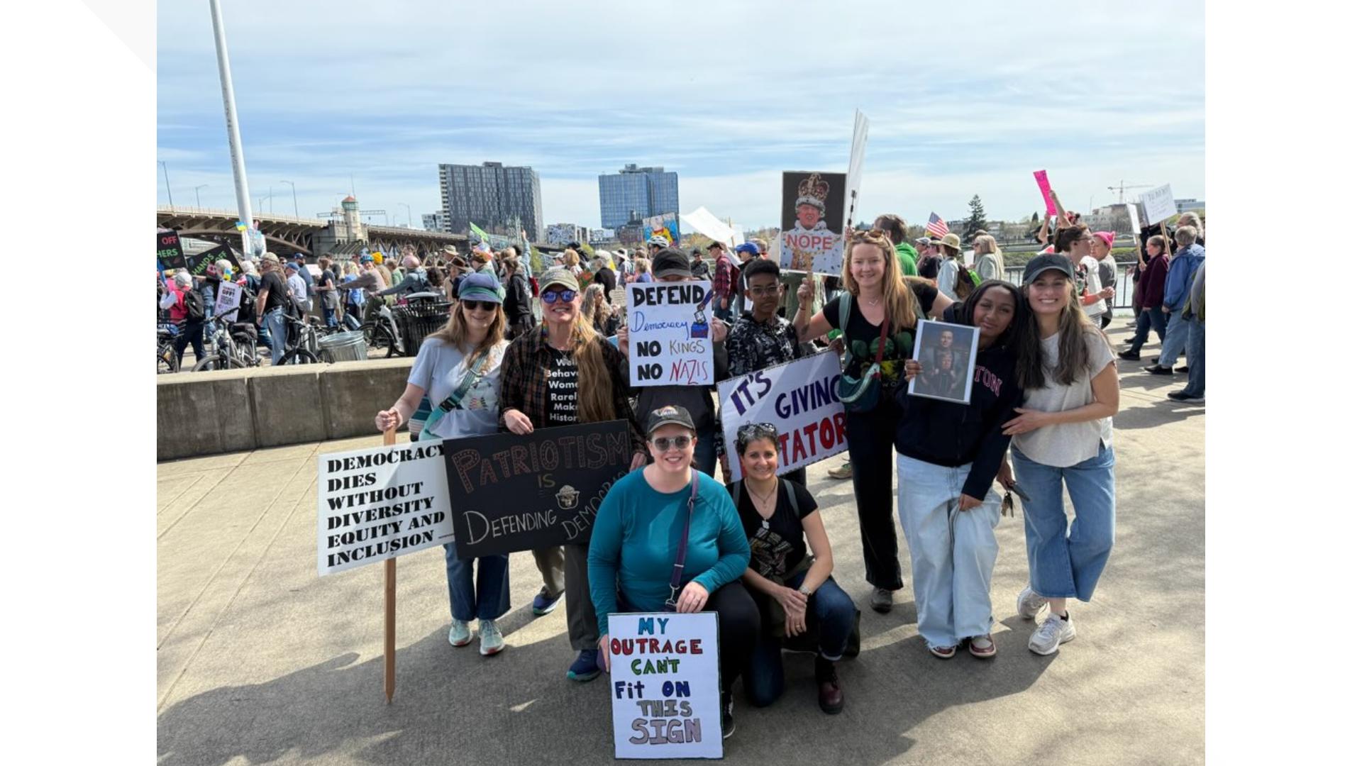 Thousands gather in Portland for anti-Trump 'Hands Off' protest | kgw.com