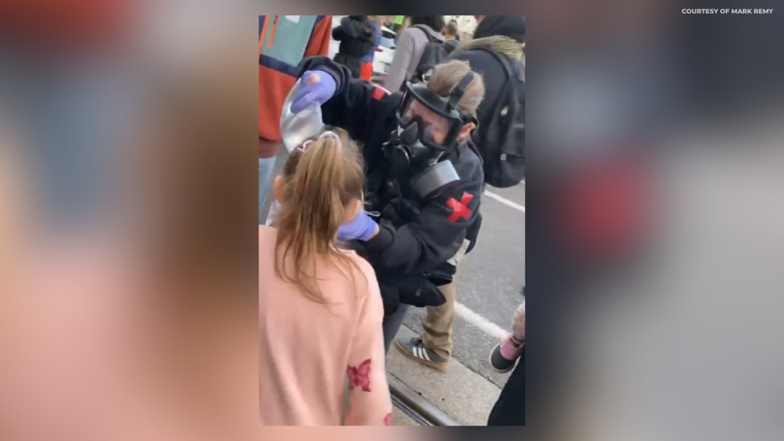 Witness video captures girl being treated after tear gas at Portland ...