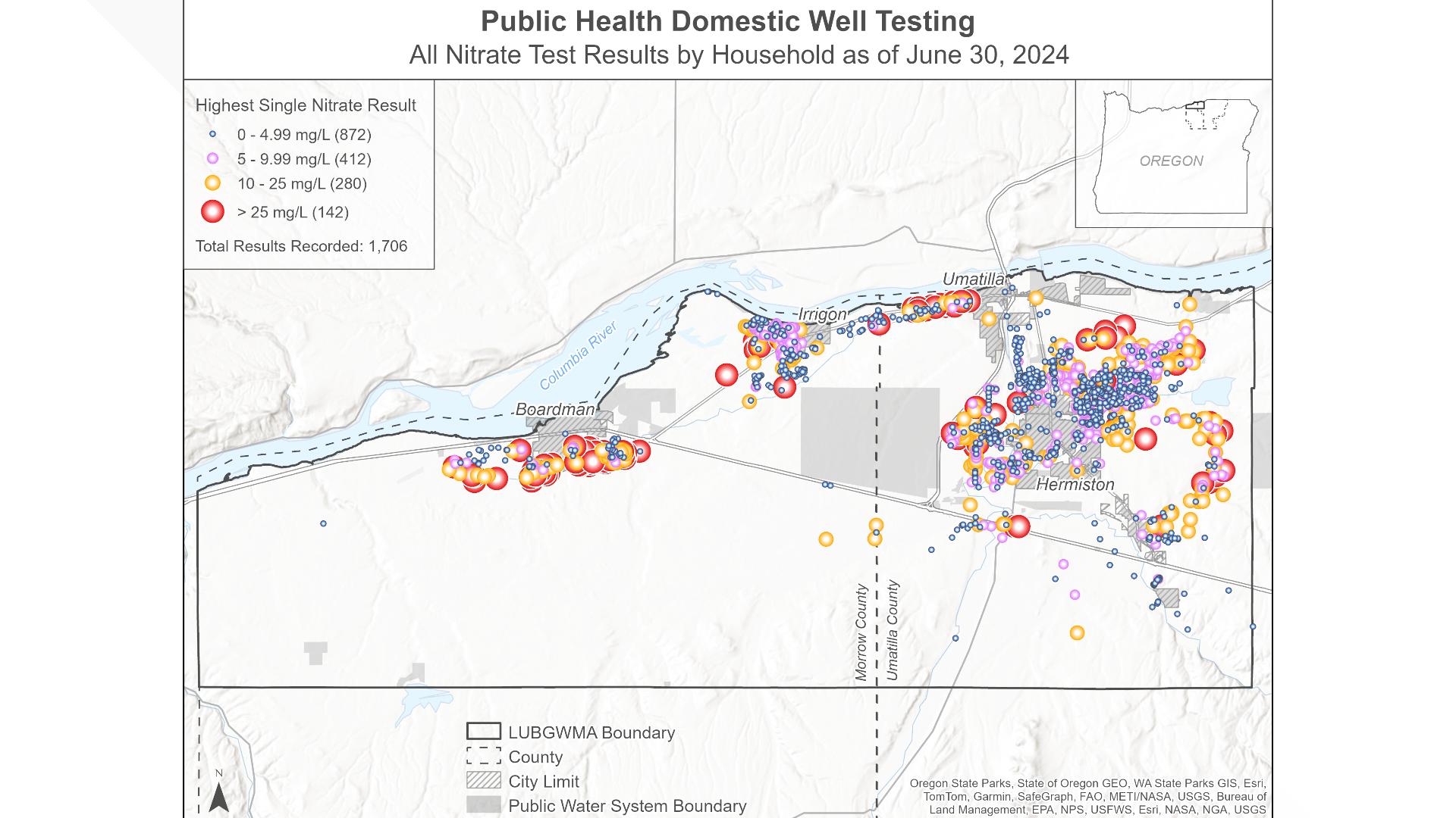 Maps show contaminated wells in Oregon's Lower Umatilla Basin | kgw.com