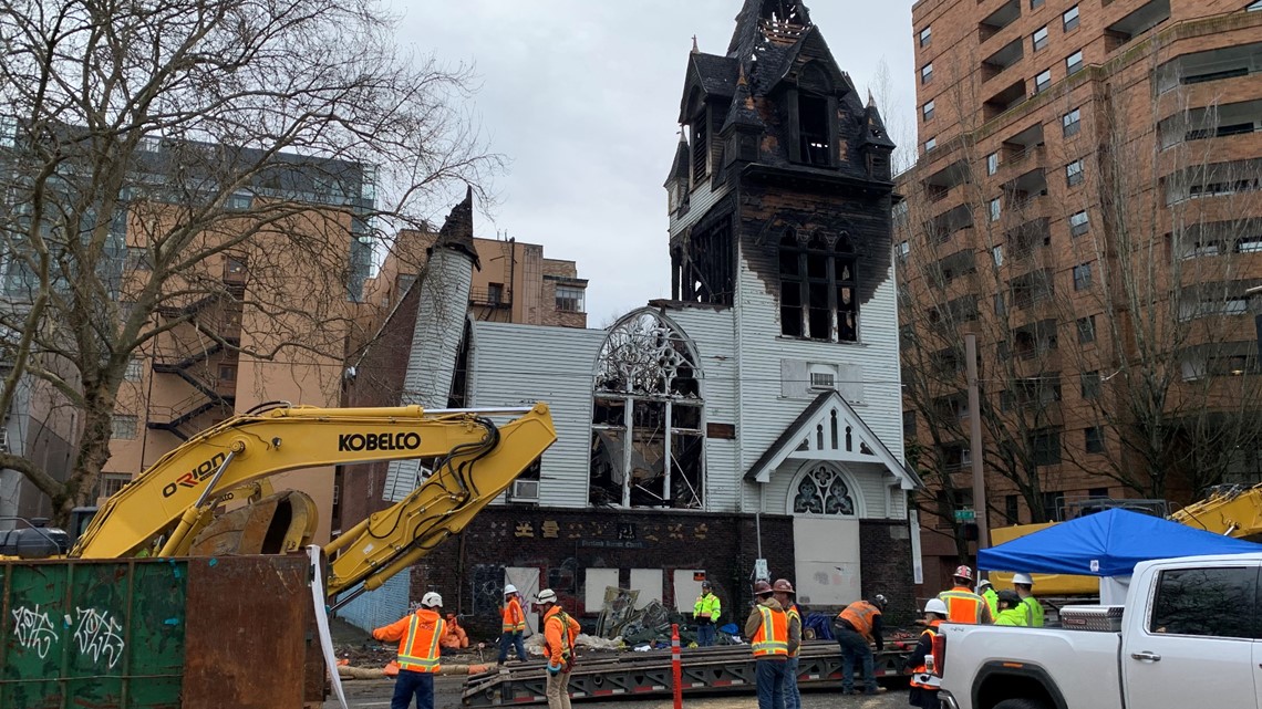 Downtown Portland church begins demolition after fire | kgw.com