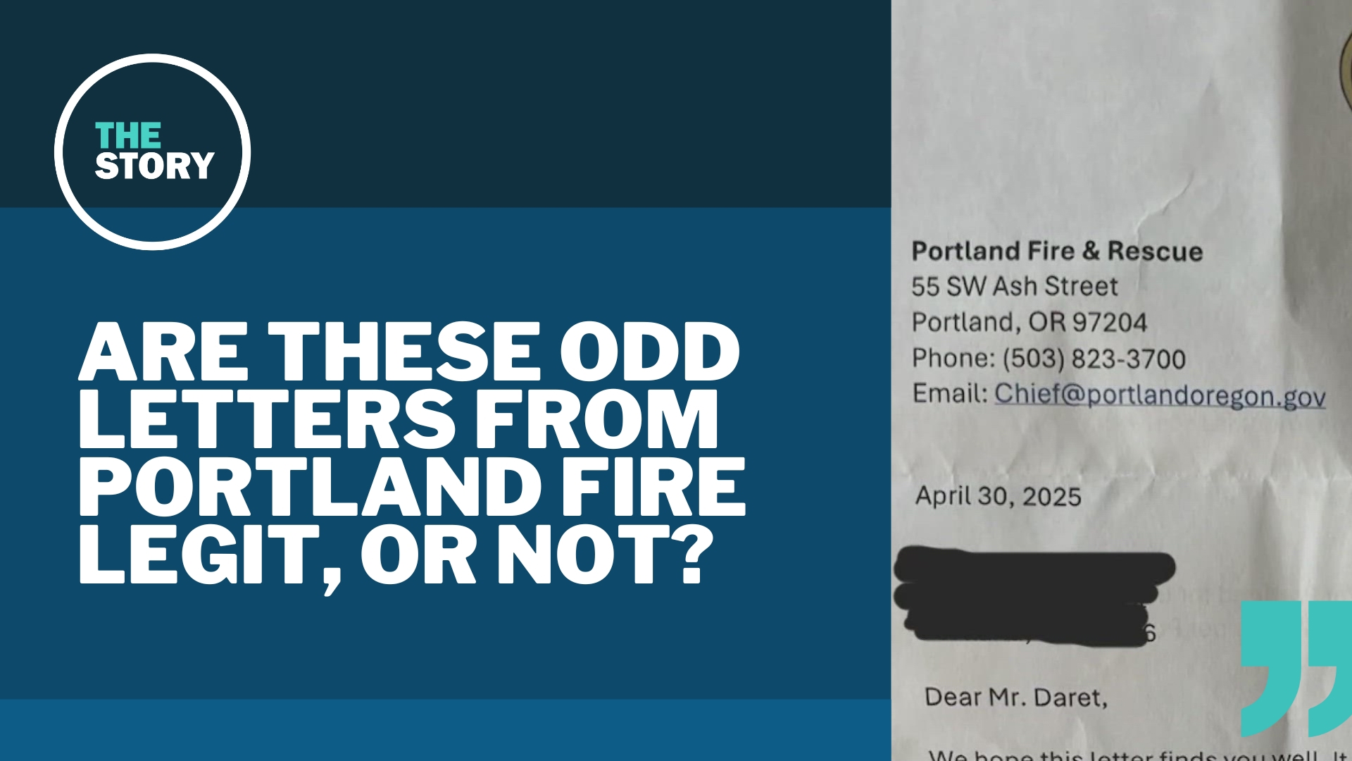 Portland Fire & Rescue warns of fake letters about supposed burning ...