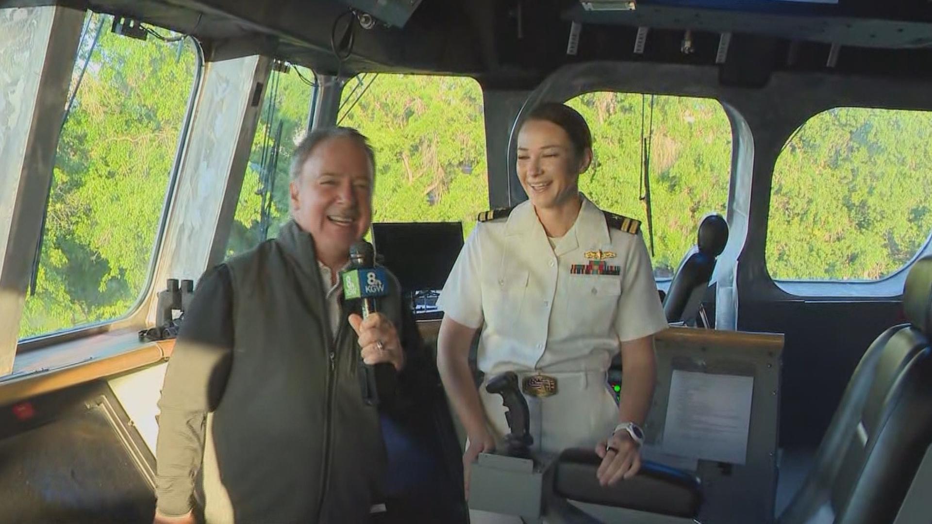 Rod Hill tours Navy ship for Rose Festival's Fleet Week | kgw.com