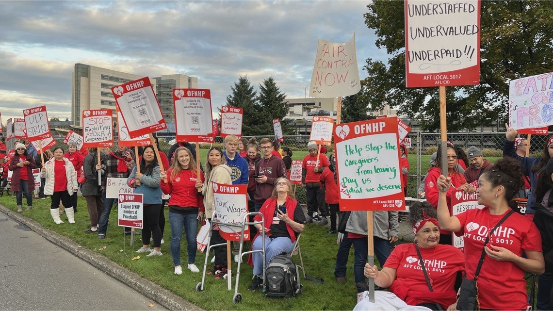 PeaceHealth workers strike, citing unfair labor practices | kgw.com
