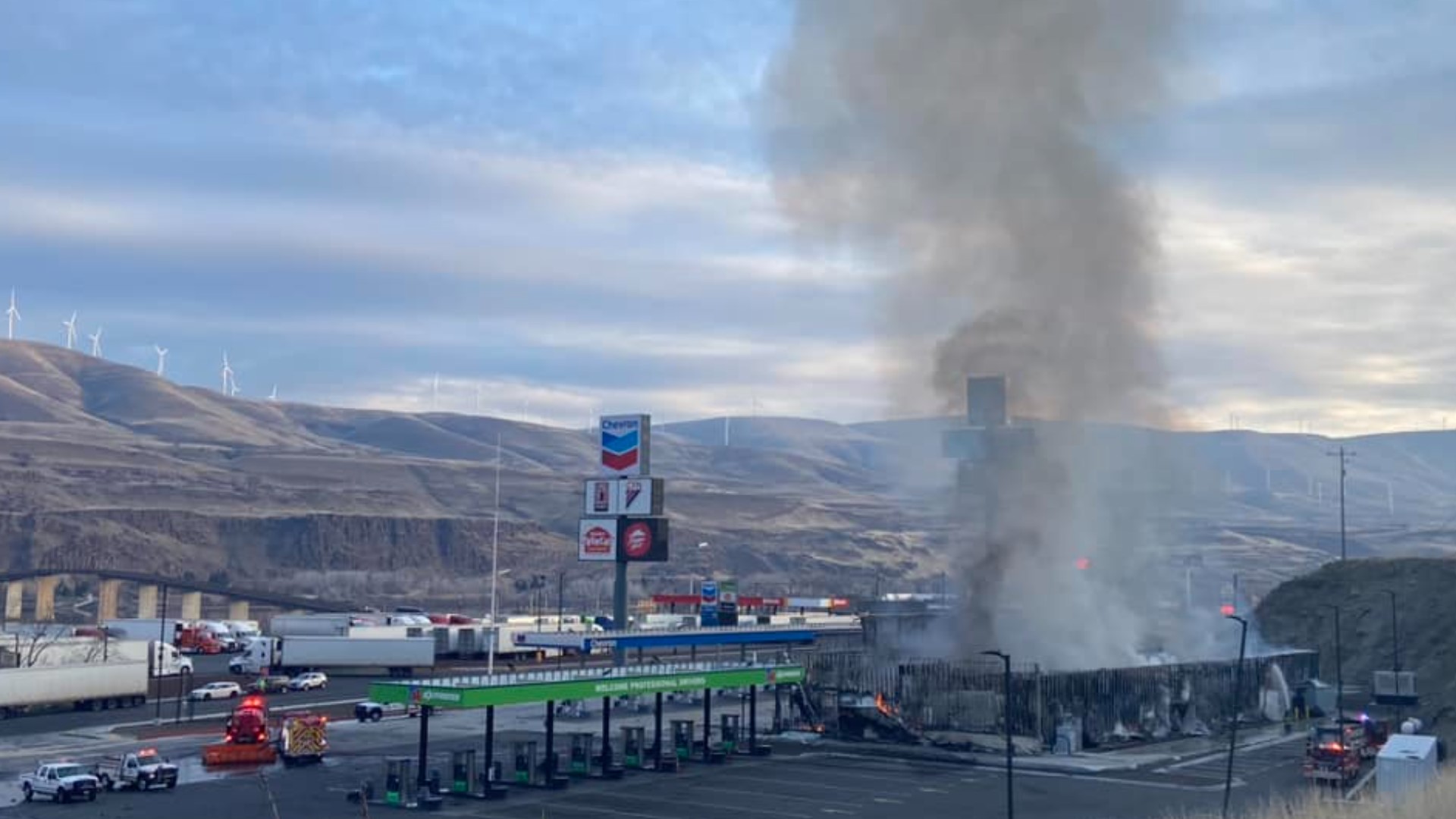 Fire destroys truck stop in Biggs Junction | kgw.com