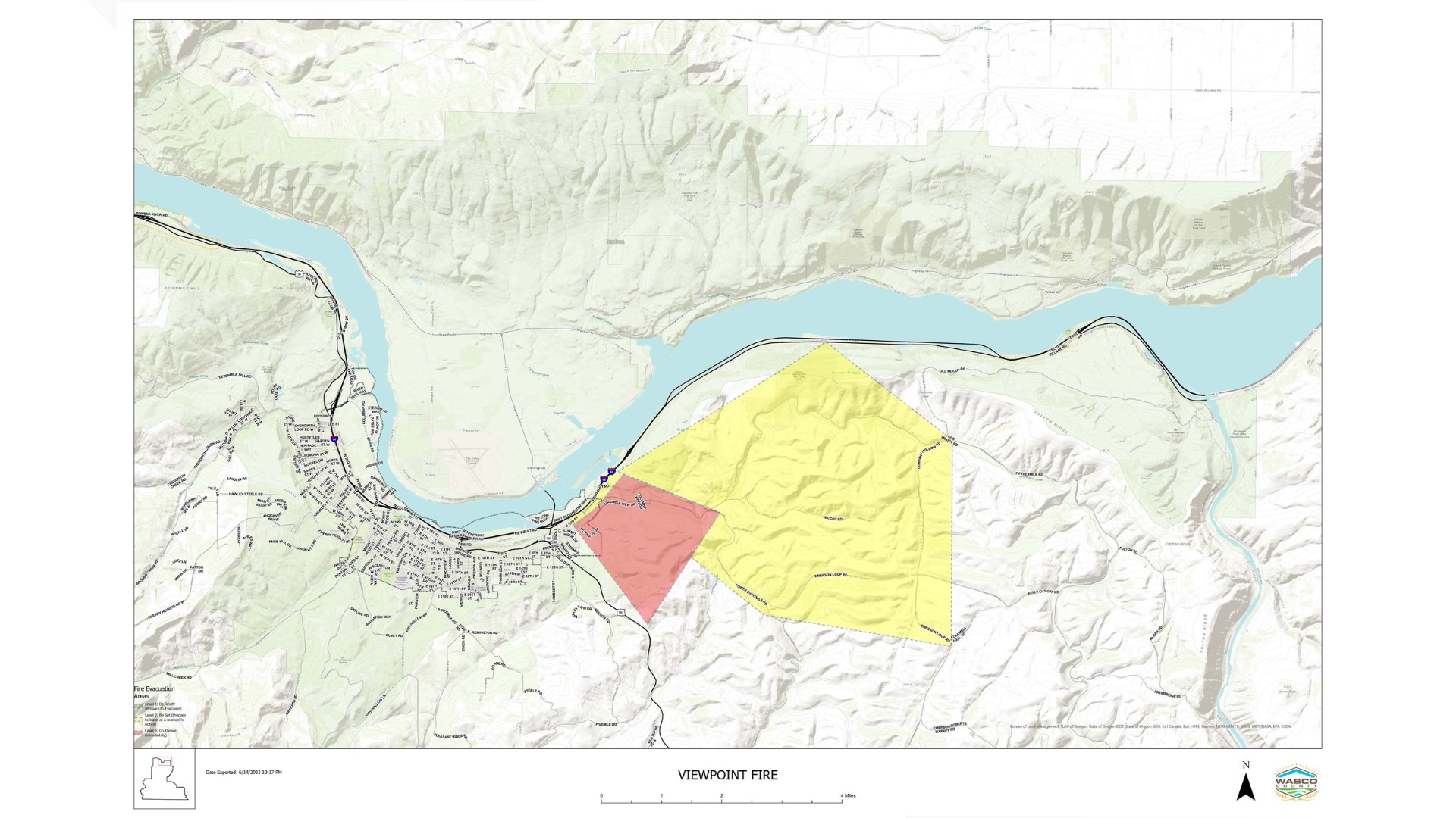 Fire in The Dalles mostly contained, evacuation levels lowered | kgw.com