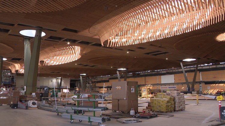 PHOTOS: New PDX roof in place over main airport terminal | kgw.com